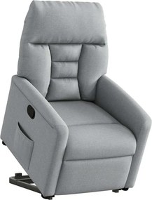 Zvedací polohovací křeslo světle šedé textil 3303032