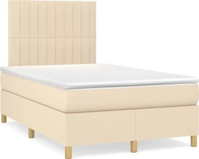Box spring postel s matrací krémová 120x200 cm textil 3142486