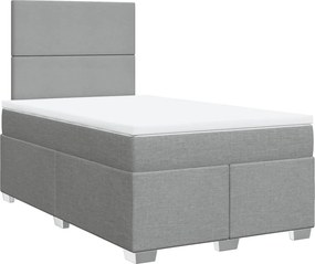 Box spring postel s matrací světle šedá 120x190 cm textil 3292720