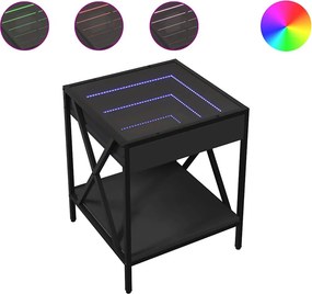 Noční stolek s Infinity LED černý 40 x 40 x 49 cm 3284096