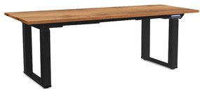 Výškově nastavitelný stůl OfficeTech Strong 200 x 80 cm, černá podnož, dub zlatý
