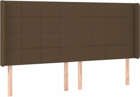 Box spring postel s matrací a LED tmavě hnědá 200x200 cm textil 3138344