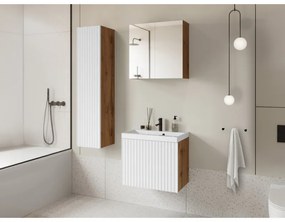 Koupelnový nábytek Damysos I, Barva: wotan / bílý, Sifon k umyvadlu: ne, Baterie: Economico BYU 020M