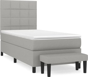 Box spring postel s matrací světle šedá 80 x 200 cm textil 3136549