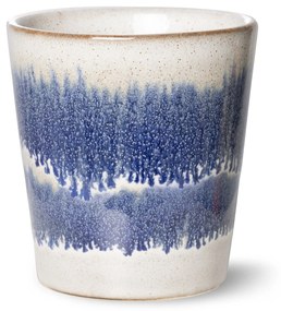 HK living Keramický hrnek 70's Mug Cosmos 180 ml, modrá barva, krémová barva, keramika