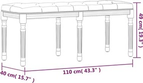 vidaXL Lavice 110 x 40 x 49 cm samet [344454] Barva: Růžová