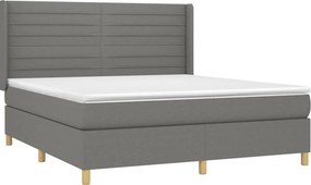 Box spring postel s matrací a LED tmavě šedá 180x200 cm textil 3138974