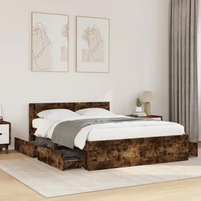 Rám postele s čelem kouřový dub 120 x 190 cm kompozitní dřevo 3295608