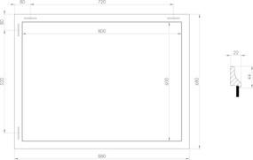 Sapho ROMINA 68 x 88 cm NL397 zrcadlo v rámu bronzová patina
