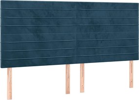 Čelo postele s LED tmavě modré 180x5x118/128 cm samet 3122628