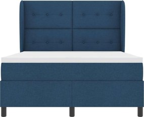 Postel s boxspringem s čelo Modrá 140 x 190 cm textil 3340563
