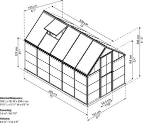 Palram - Canopia Hybrid 6x10 - polykarbonátový skleník