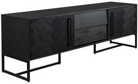 OnaDnes -20% Černý dřevěný TV stolek DUTCHBONE Class 180 x 45 cm