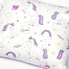 SCANquilt povlečení KLASIK unicorn pastelová 140 x 200/70 x 90 cm