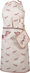 Bavlněná zástěra s jezevčíkem Dachshund Love - 70*85 cm