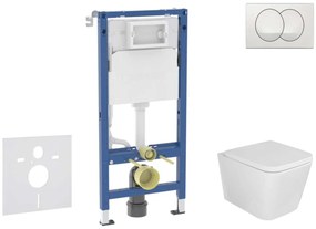 Geberit Duofix - Set předstěnové instalace, klozetu Arkas I a sedátka softclose, tlačítko Delta, bílá SANI11CA3158B