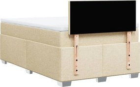Box spring postel s matrací krémová 120x190 cm textil 3285825