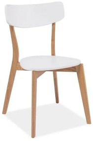 Jídelní židle Maila, bílá/dub