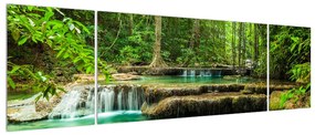 Obraz průzračného lesního toku (170x50 cm)