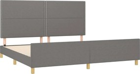 Rám postele bez matrace tmavě šedý 200 x 200 cm textil 3125001