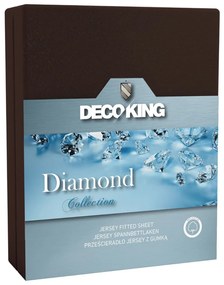 DecoKing - Prostěradlo Jersey - Diamond - Čokoládové-220x200 cm-25