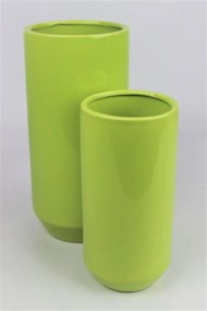 Zelená keramická kulatá váza 25 cm