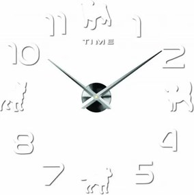 Hodiny na zeď pes i silver l SENTOP 12SZ069