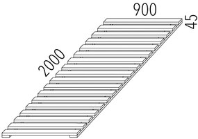 Bukový rošt v rámu Domestav č.237 Materiál: Buk, Specifikace: 140x200