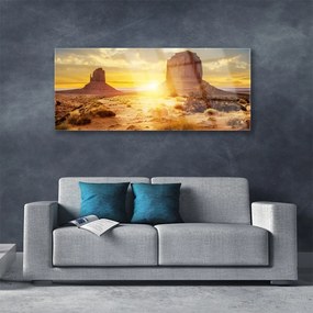 akrylový obraz Poušť Slunce Krajina 125x50 cm