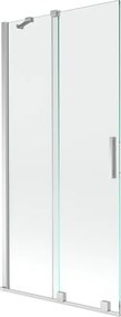 Mexen Velar, 2-křídlová posuvná vanová zástěna 95 x 150 cm, 8mm čiré sklo, chromový profil, 896-095-000-01-01