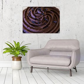 Skleněný obraz - Čokoládový cupcake (70x50 cm)