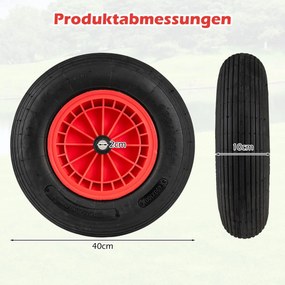 Costway 2 kus 4.80/4.00-8 trakařské pneumatiky a kola 40 cm gumová kola s 2 cm