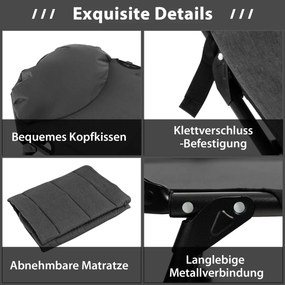 Costway Skládací kempingová postel s odnímatelnou matrací – 194 × 66 × 29 cm