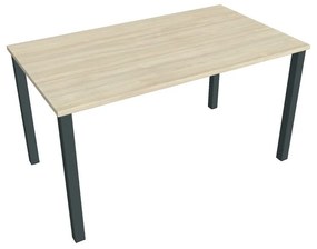 Stůl jednací rovný délky 140 cm - Hobis Uni UJ 1400 Dekor stolové desky: akát, Barva nohou: černá