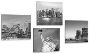 Set obrazů New York v černobílém provedení Varianta: 4x 60x60