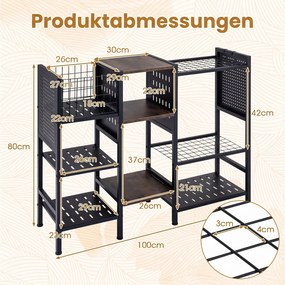 Costway Stojan na zahradní nářadí z kovu Stojan na nářadí s 66 štěrbinami