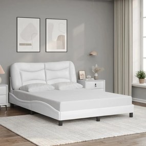 Rám postele bez matrace Hvar bílý 140x200 cm umělá kůže 3208003