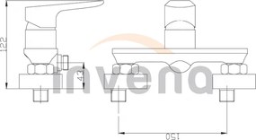 Invena Dokos, nástěnná sprchová baterie, černá-chromová, INV-BN-19-004-V