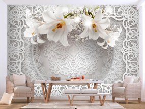 Murando DeLuxe 3D tapeta lilie v krajce Velikost (šířka x výška): 200x140 cm