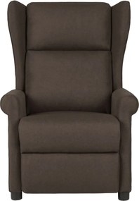 Polohovací křeslo tmavě hnědé textil 340954