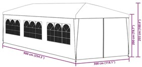 vidaXL Marketos Party stan 3 x 9 m antracitový