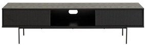 Černý TV stolek v dekoru jasanu 180x44.5 cm Angus - Actona