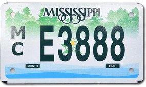 Americká SPZ Mississippi MC E3888 moto