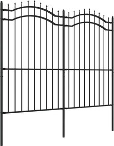 Zahradní plot Woerden s kopím nahoře černý 240 x 175 cm ocelový 151083
