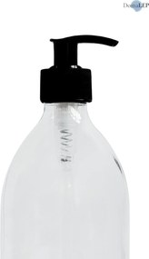 Dávkovač mýdla STELLA 540 ml s černým vroubkovaným dávkovačem