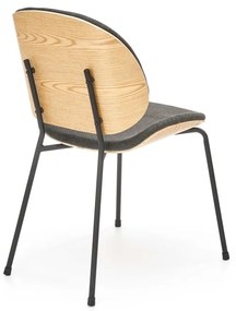 Designová židle K467 přírodní dub/šedá