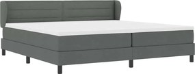 Postel s boxspringem s čelo Tmavě šedá 200 x 200 cm textil 3339983