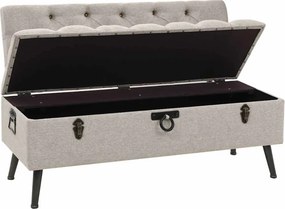 Úložná lavice s opěradlem 110 cm krémová textil 339298