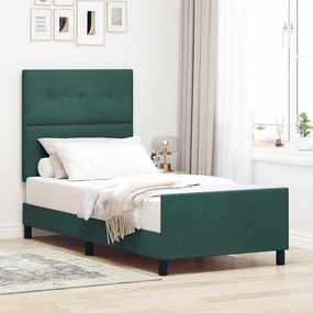 Postel s boxspringem s čelo Tmavě zelená 100 x 200 cm samet 3344924