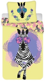 Jerry Fabrics Bavlněné povlečení Zebra 140x200 70x90